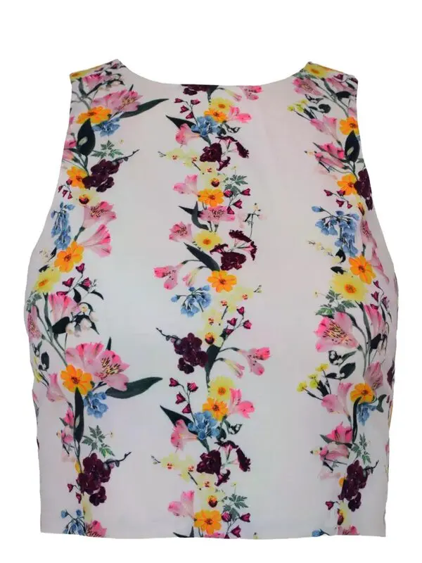Azeeza Lina Floral-print Poplin Top - White