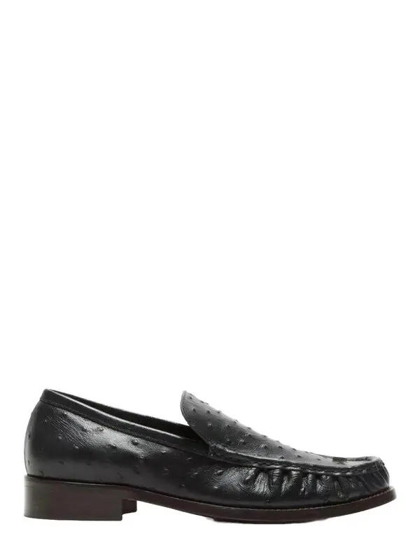 Acne Studios Embossed-detail Leather Loafers - Black