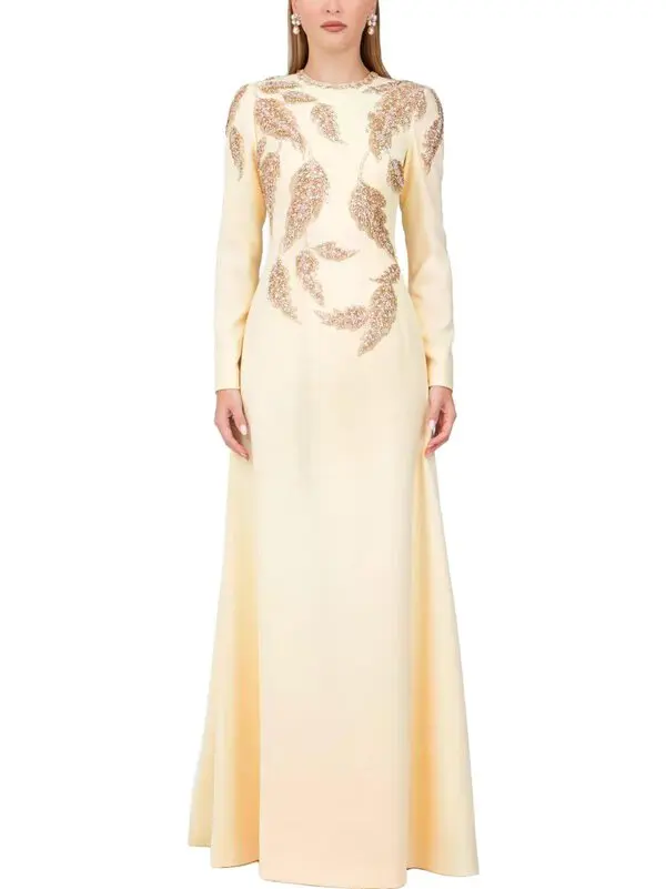 DINA MELWANI Embellished Maxi Dress - Yellow