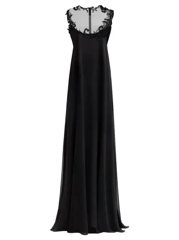GEMY MAALOUF Sleeveless Open-back Gown - Black