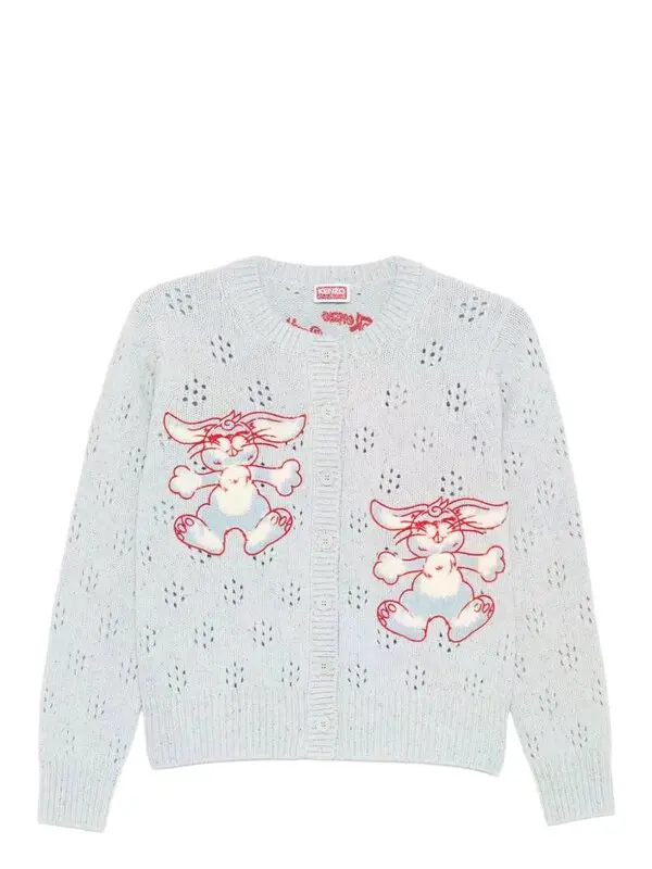 Kenzo Bunny Embroidery Cardigan - Blue