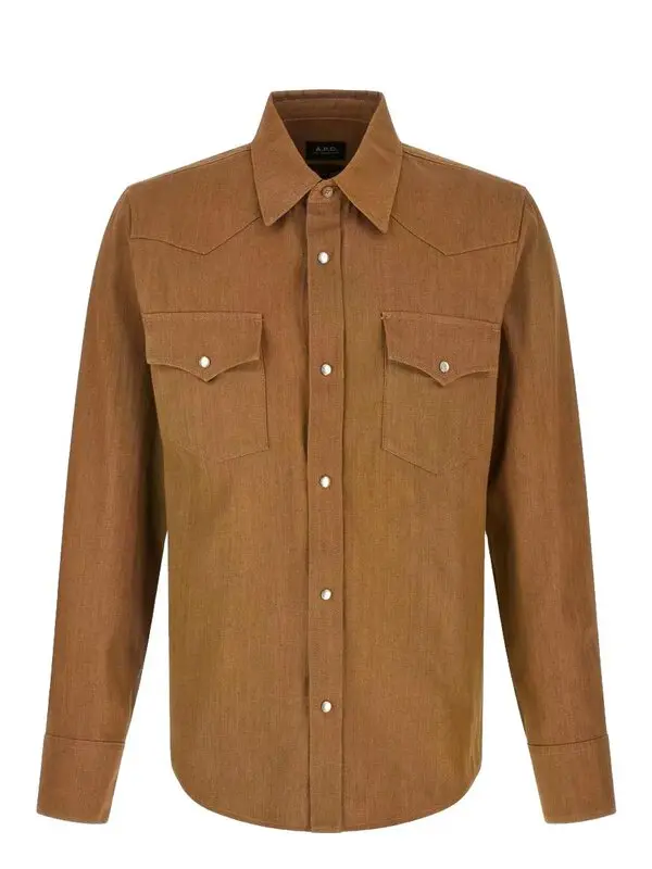 A.p.c. Snap-button Western Shirt - Brown