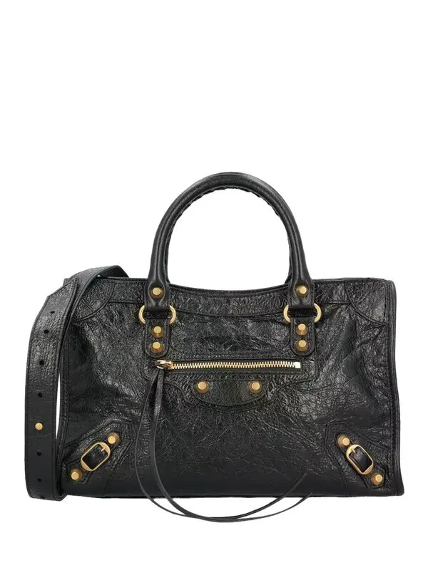 Balenciaga Le City Stud Textured Tote - Black