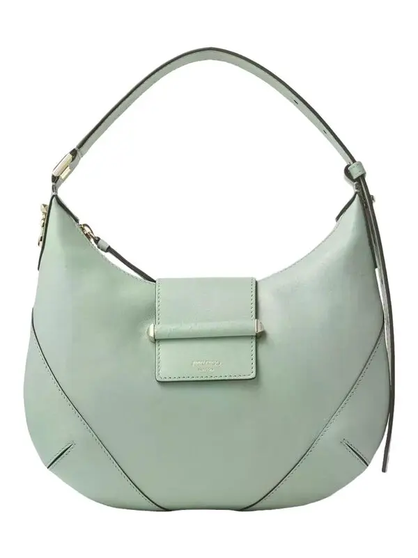 JIMMY CHOO Smooth Leather Bar Hobo Shoulder Bag - Green