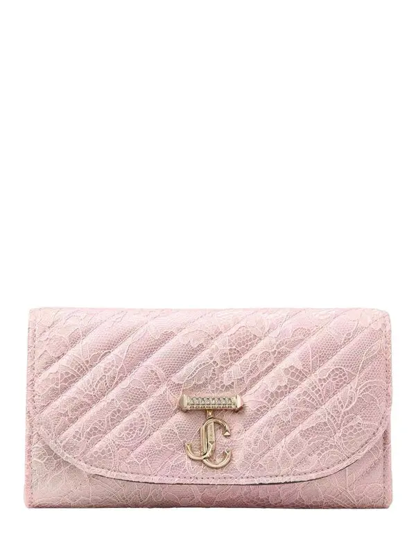 JIMMY CHOO Quilted Wallet With Chain Strap - Pink
