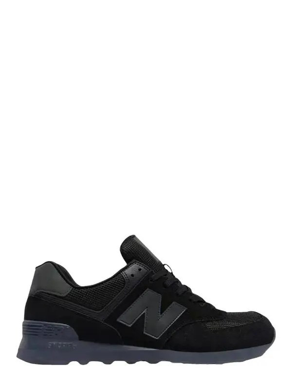 NEW BALANCE 74 Logo-patch Sneakers - Black