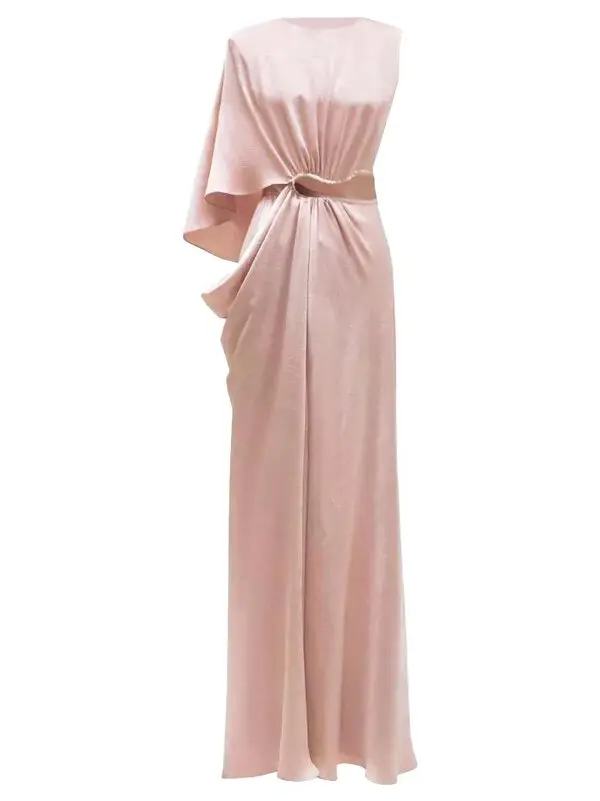GEMY MAALOUF Cape-sleeve Buckled Dress - Pink