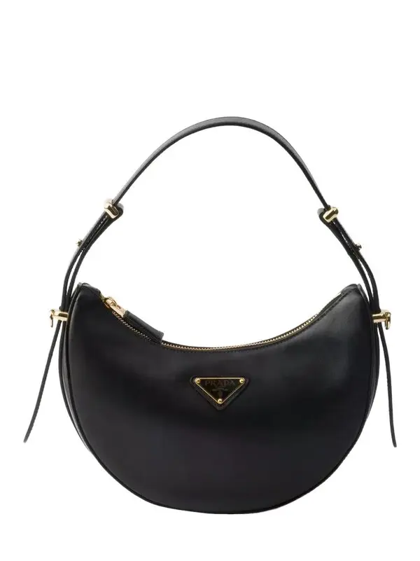 Prada Mini Arqué Leather Shoulder Bag - Black