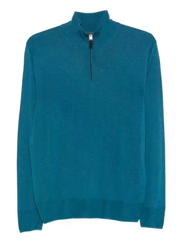 Canali Half-zip Sweater - Blue