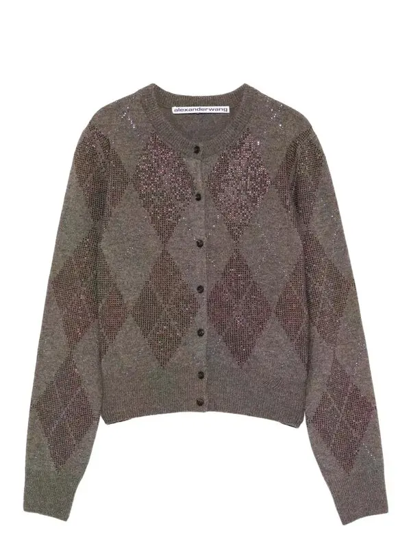 Alexander Wang Crystal-embellished Cardigan - Brown