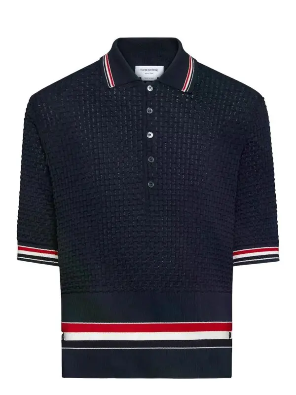 Thom Browne Stripe Polo Shirt - Blue