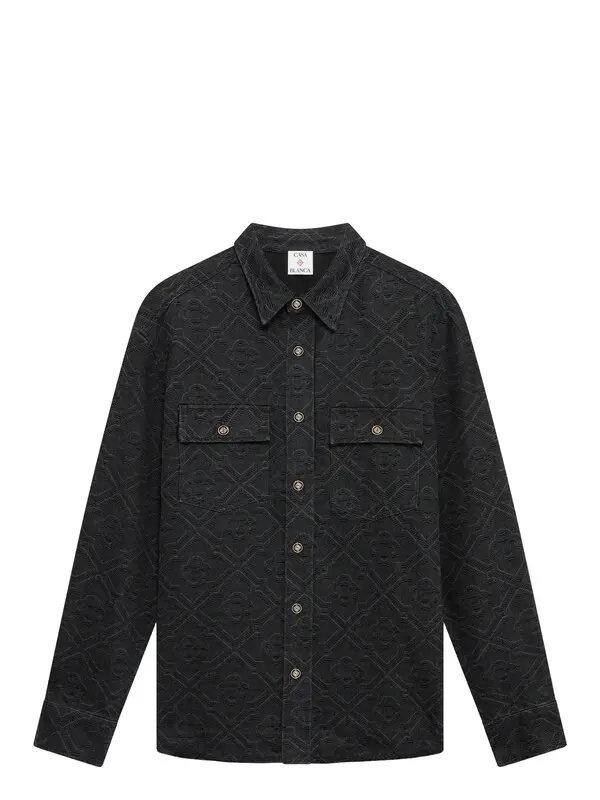 Casablanca Laser Long Sleeve Denim Shirt - Black