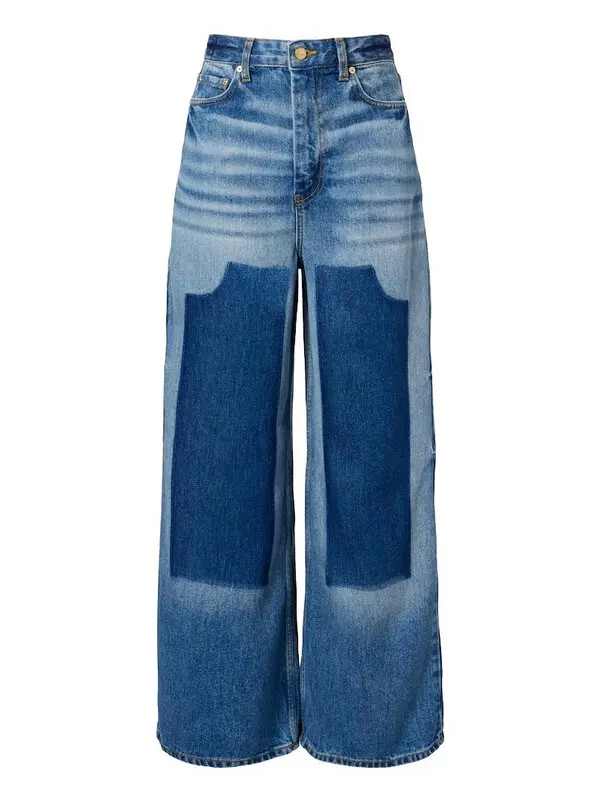 GANNI High-rise Wide-leg Jeans - Blue