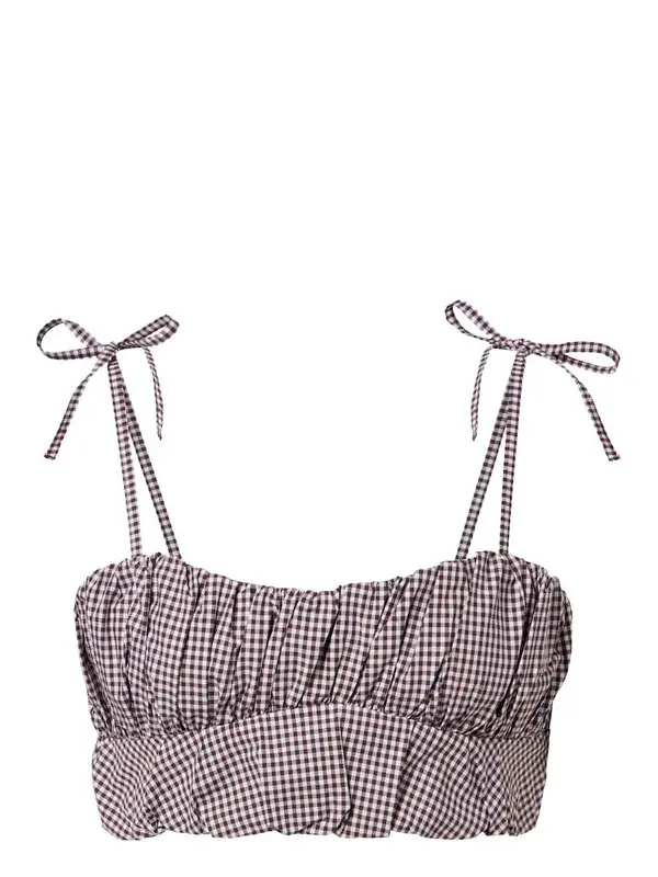 Faithfull The Brand Pelea Gingham Cotton Crop Top - Brown