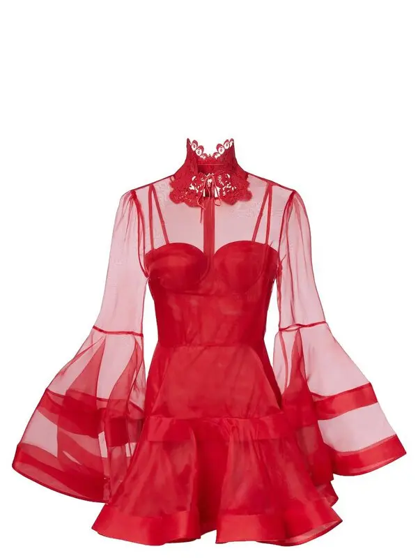 Zimmermann Rebellion Silk Minidress - Red