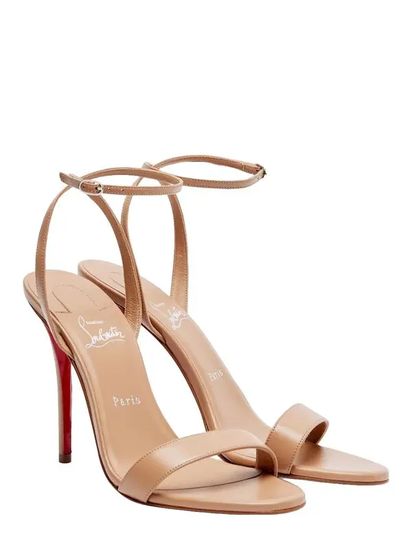 CHRISTIAN LOUBOUTIN Miss Z 100 Leather Sandals - Beige