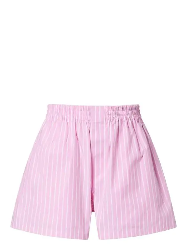 Balenciaga Striped Cotton Poplin Boxer Shorts - Pink