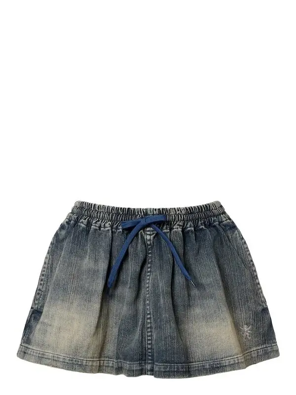 Balenciaga Distressed Denim Miniskirt - Blue