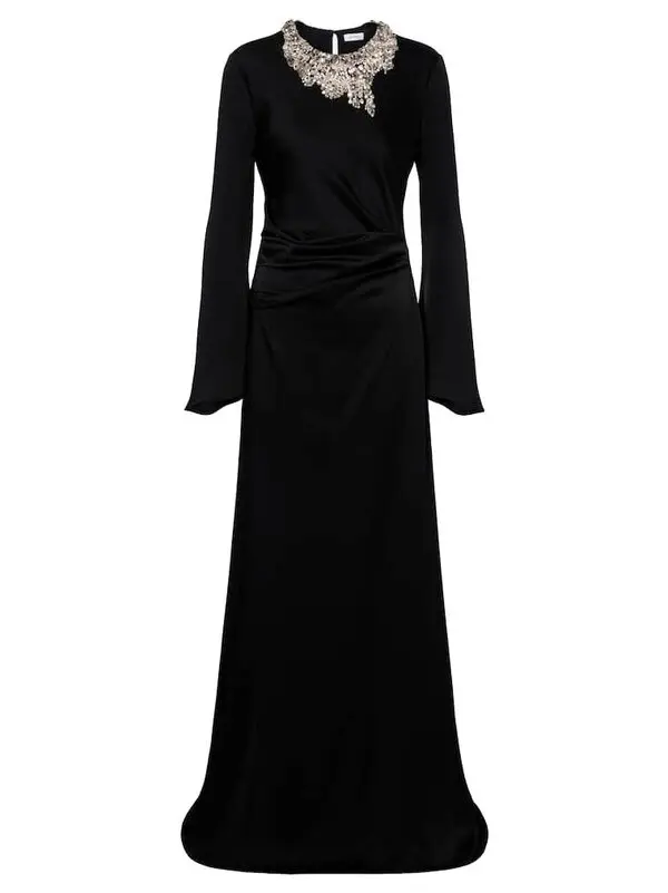 Alexander McQueen Embellished Maxi Gown - Black