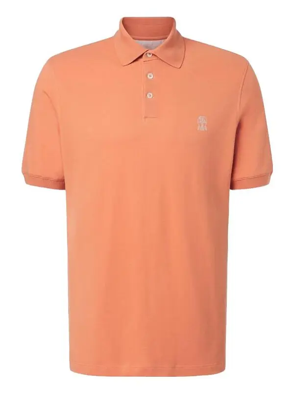 Brunello Cucinelli Logo Cotton Polo Shirt - Pink