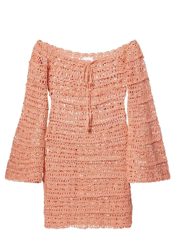 Anna Kosturova Bella Crochet Cotton Mini Dress - Pink