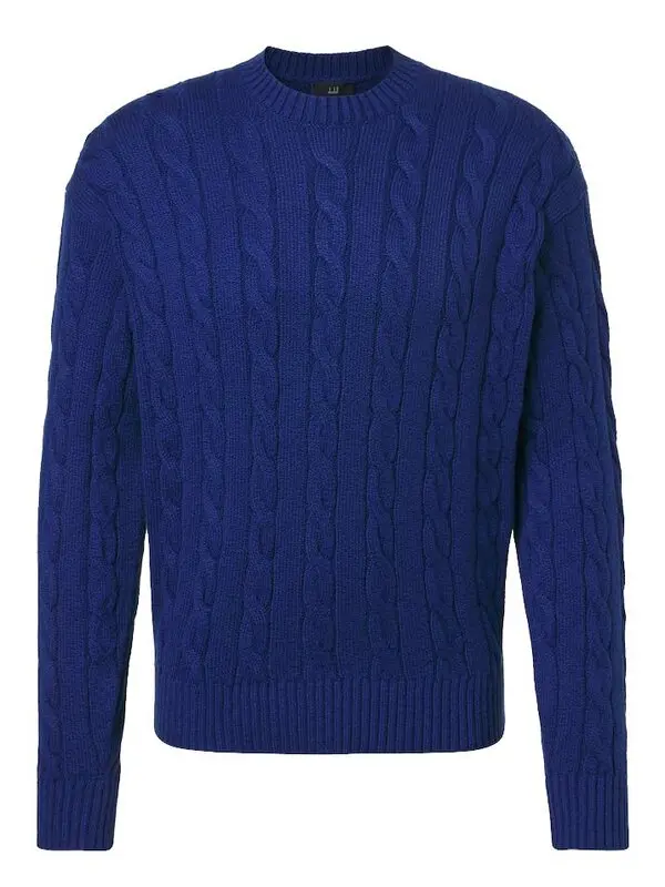 Dunhill Cable-knit Cotton Sweater - Blue