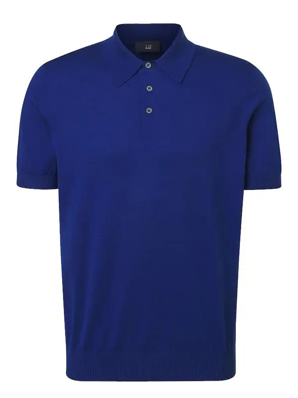 Dunhill Cotton And Silk Polo Shirt - Blue