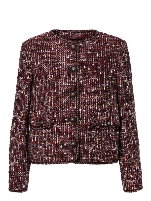 Etro Cropped Cotton-blend Bouclé Jacket - Multicoloured