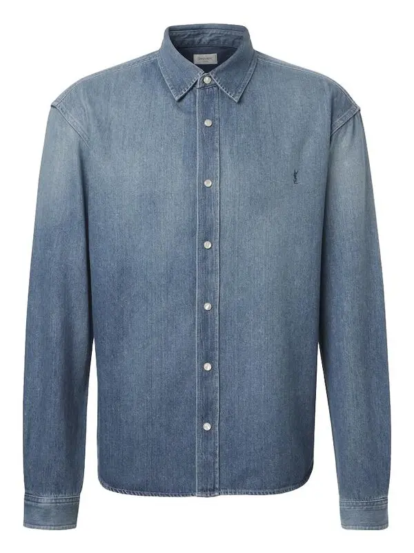 Saint Laurent Cassandre Denim Shirt - Blue