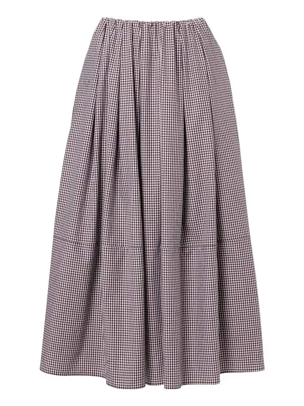 Faithfull The Brand Solinas Gingham Cotton-blend Midi Skirt - Brown
