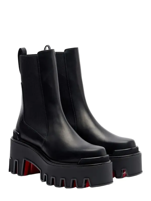 CHRISTIAN LOUBOUTIN Marchacroche Leather Chelsea Boots - Black