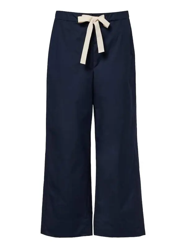 Max Mara Cotton Wide-leg Trousers - Blue