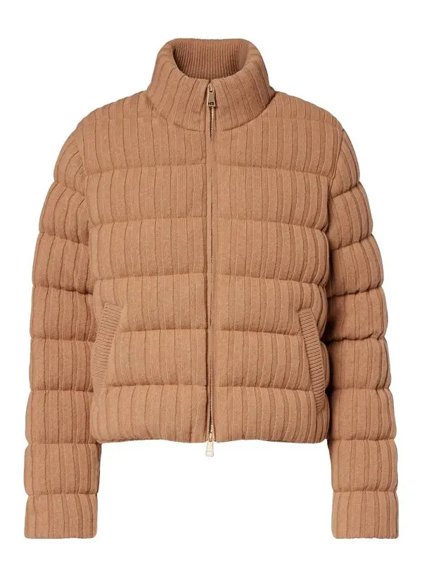 Moncler Wool And Cashmere Down Jacket - Brown