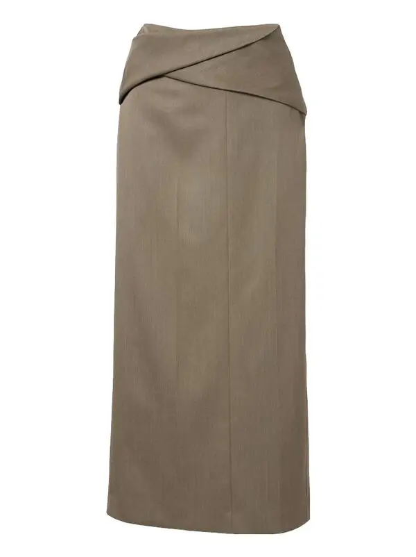 Victoria Beckham Wool-blend Midi Skirt - Green
