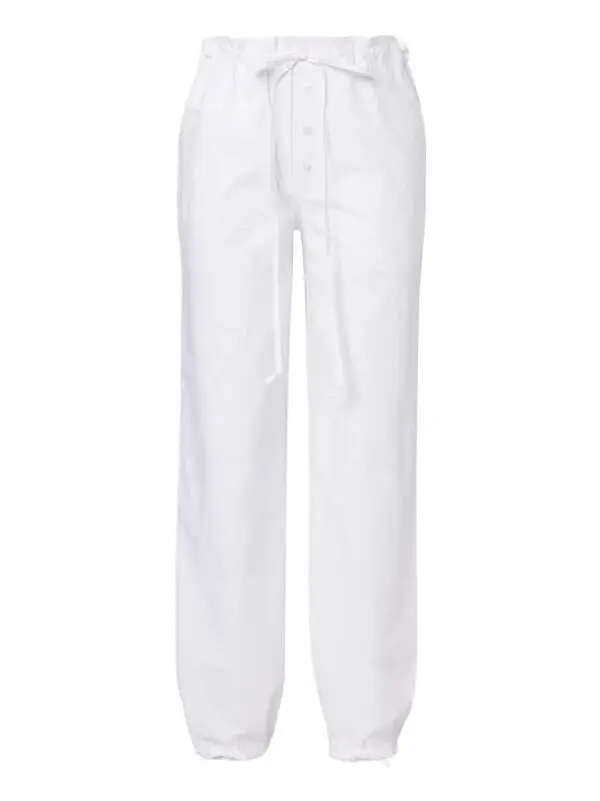 Victoria Beckham Cotton Poplin Tapered Pants - White