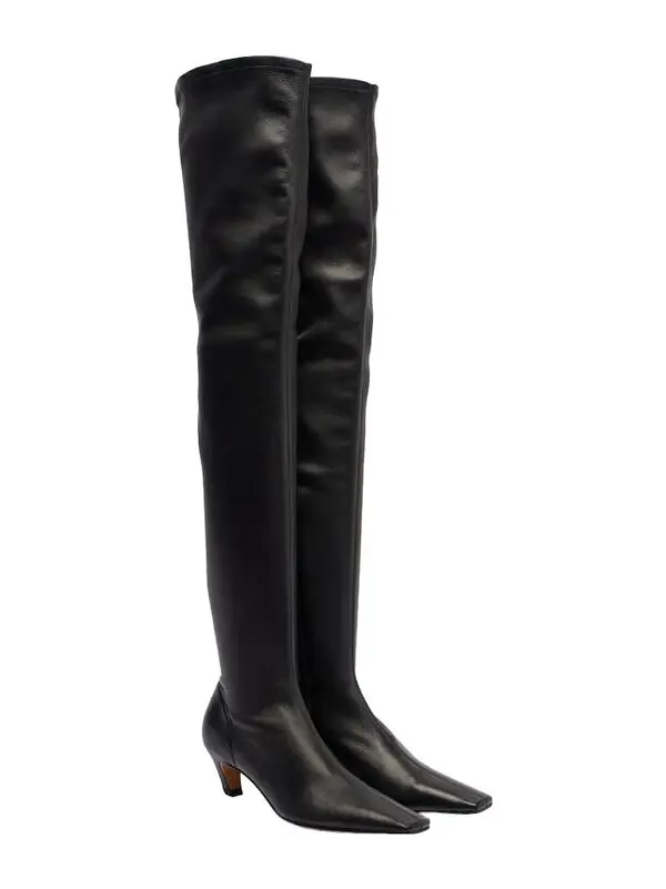 Khaite Arizona 50 Leather Over-the-knee Boots - Black