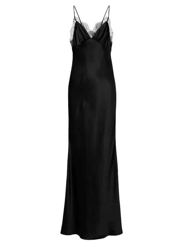 NILI LOTAN Sylas Silk Satin Gown - Black