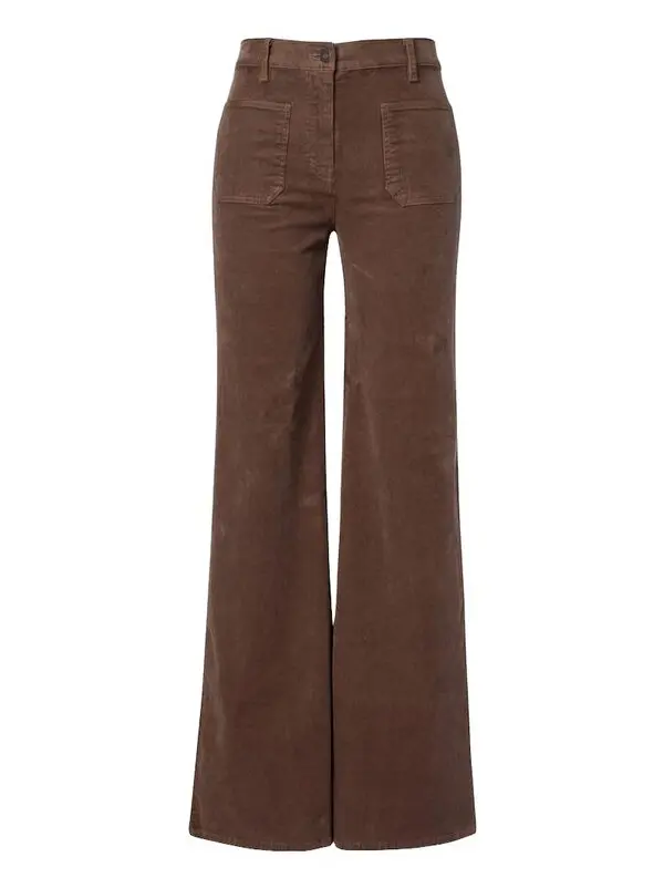 NILI LOTAN Florence Bootcut Corduroy Pants - Brown