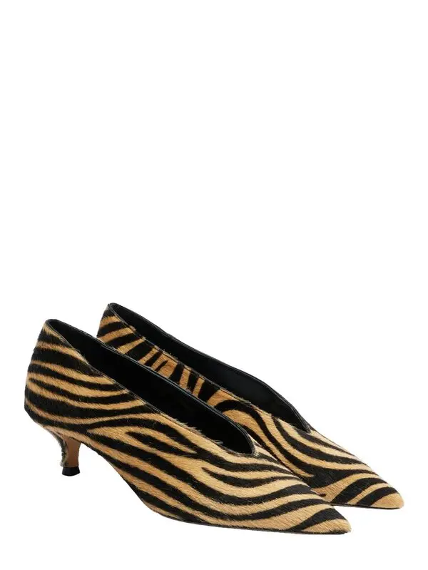Le Monde Beryl Zebra-print Calf Hair Pumps - Beige