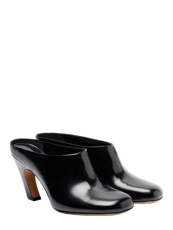 Le Monde Beryl Mica 80 Leather Mules - Black