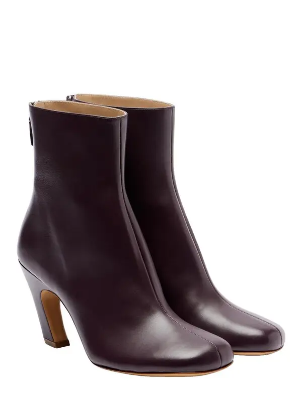 Le Monde Beryl Mica 80 Leather Ankle Boots - Burgundy