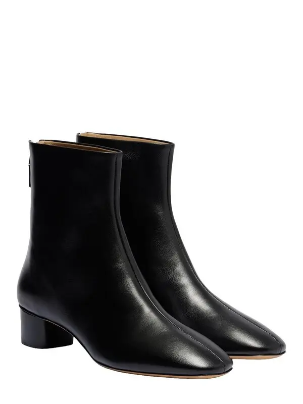 Le Monde Beryl Carole Leather Ankle Boots - Black