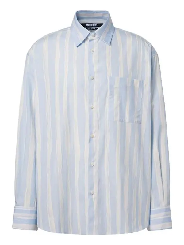 Jacquemus Camargue Striped Cotton Shirt - Blue