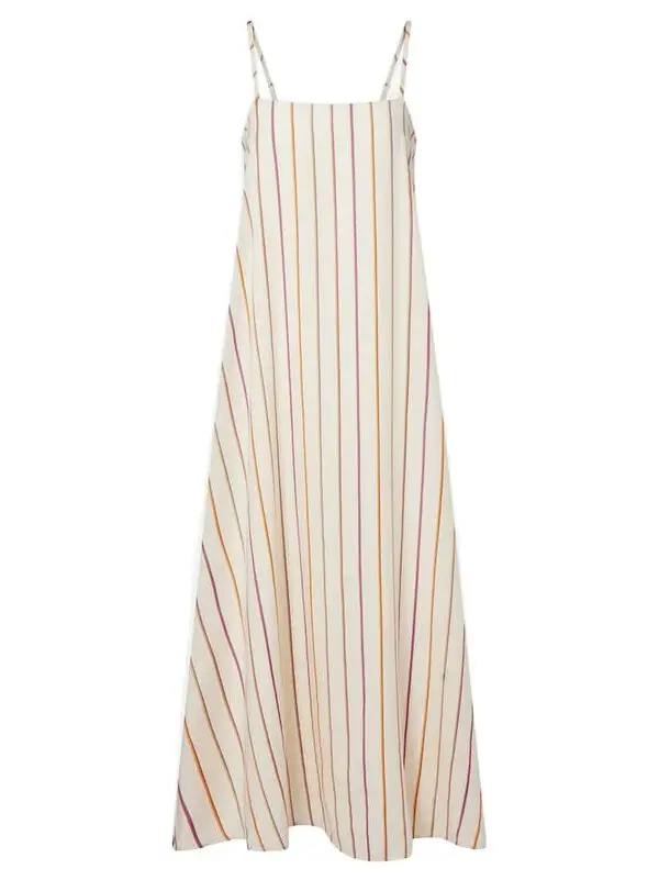 Asceno Melfi Striped Maxi Dress - White