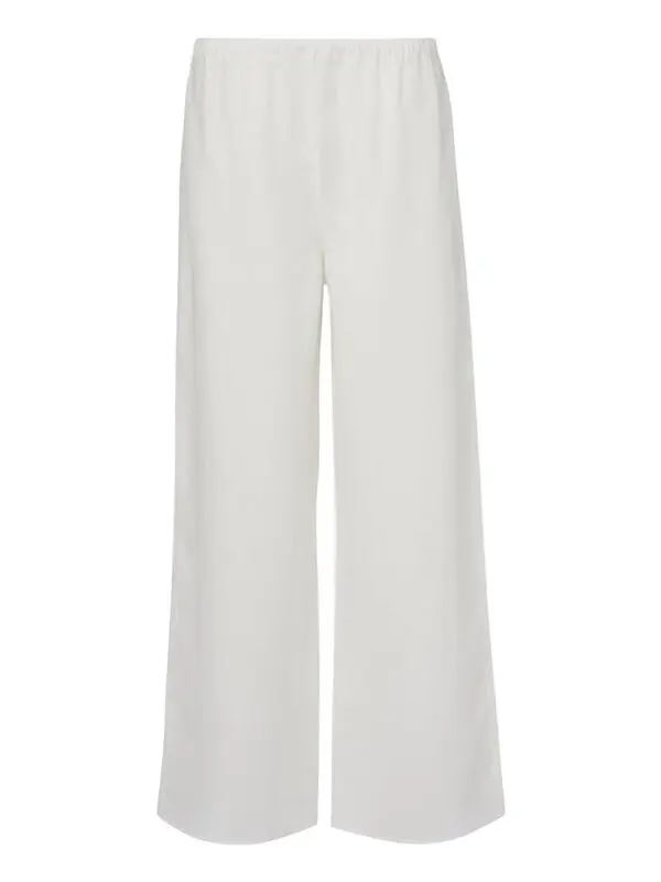 Asceno Wide-leg Linen Trousers - White