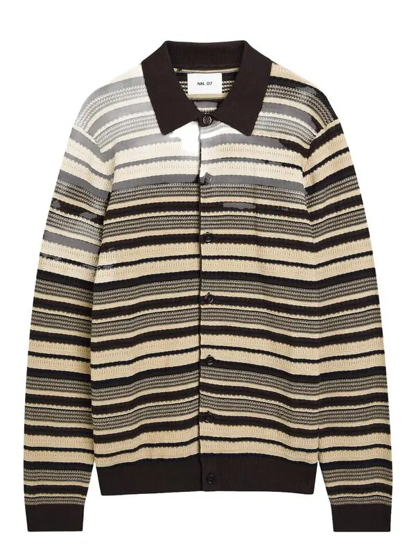 Nn07 Nolan Striped Cotton Polo Shirt - Multicoloured 1