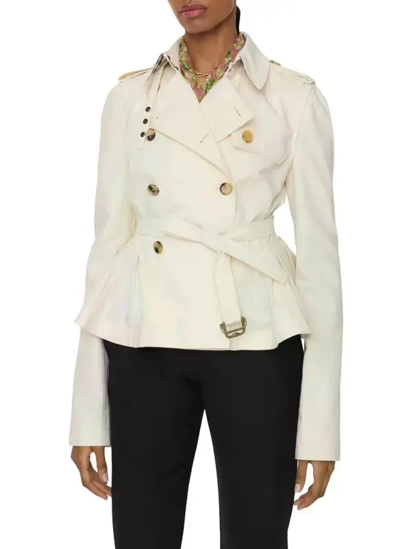Burberry Buckle Belt Jacket - Neutrals