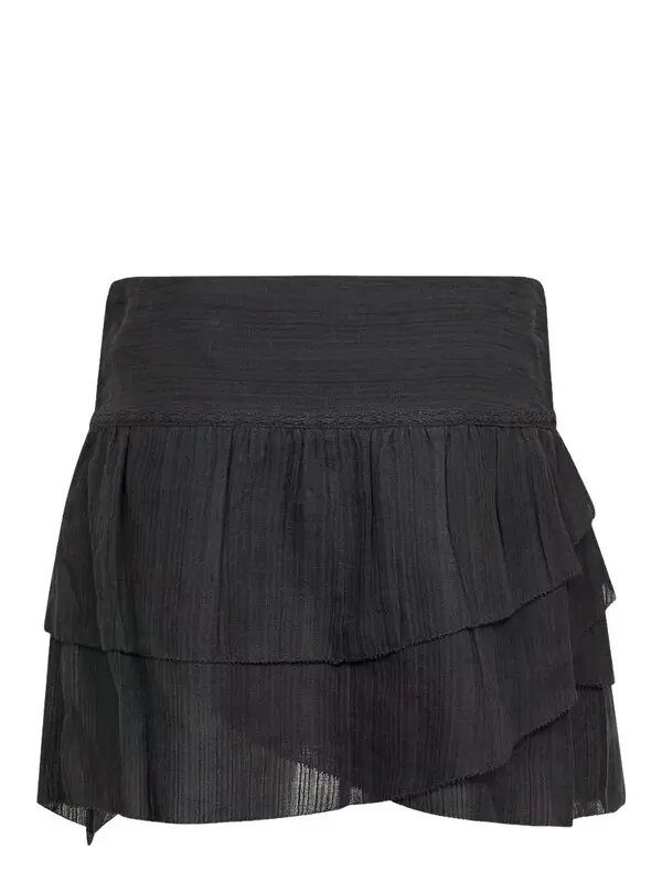 MARANT ETOILE Asymmetric Ruffled Skirt - Black