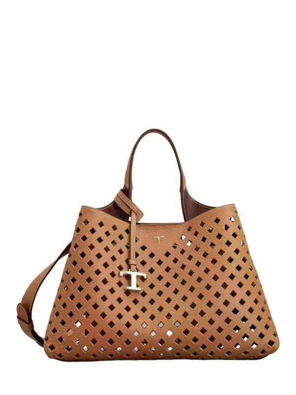 TOD'S Cut-out Top Handle Tote Bag - Brown