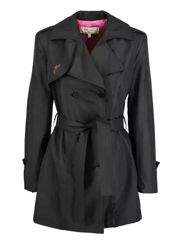 GILLES DUFOUR Double-breasted Belted Trench Coat - Black